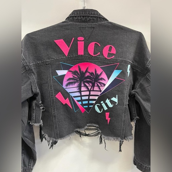 Jackets & Coats | Vice City Miami Crop Denim Jacket | Poshmark